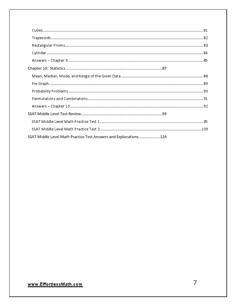 Comprehensive SSAT Middle Level Math Practice Book 2020 – 2021 ...