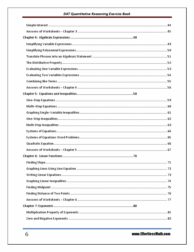 DAT Quantitative Reasoning Exercise Book: Student Workbook and Two ...