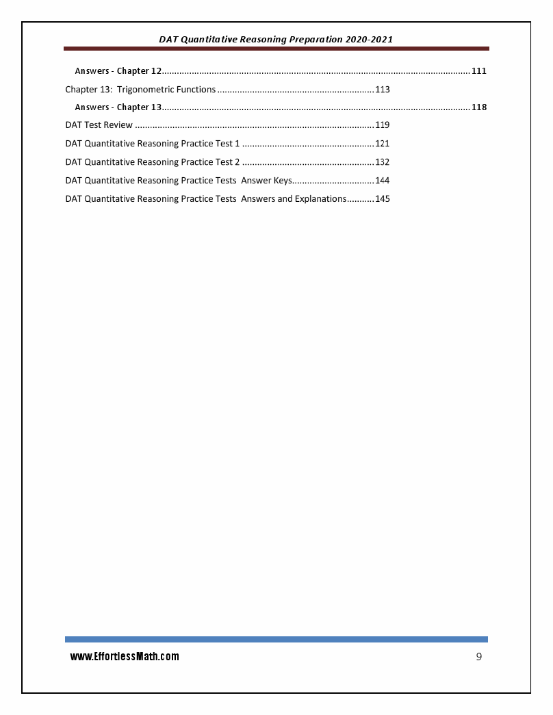 DAT Quantitative Reasoning Preparation 2020 – 2021: DAT Math Workbook ... DAT Quantitative Reasoning Preparation 2020 – 2021: DAT Math Workbook ...