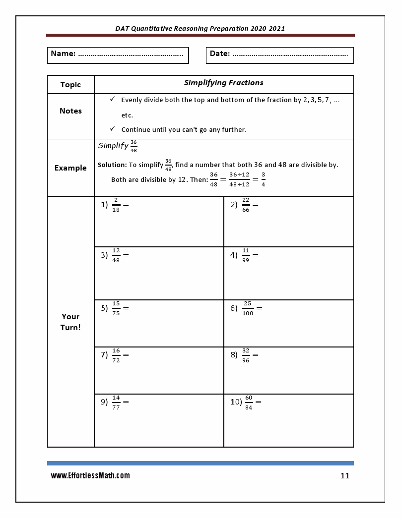 DAT Quantitative Reasoning Preparation 2020 – 2021: DAT Math Workbook ... DAT Quantitative Reasoning Preparation 2020 – 2021: DAT Math Workbook ...