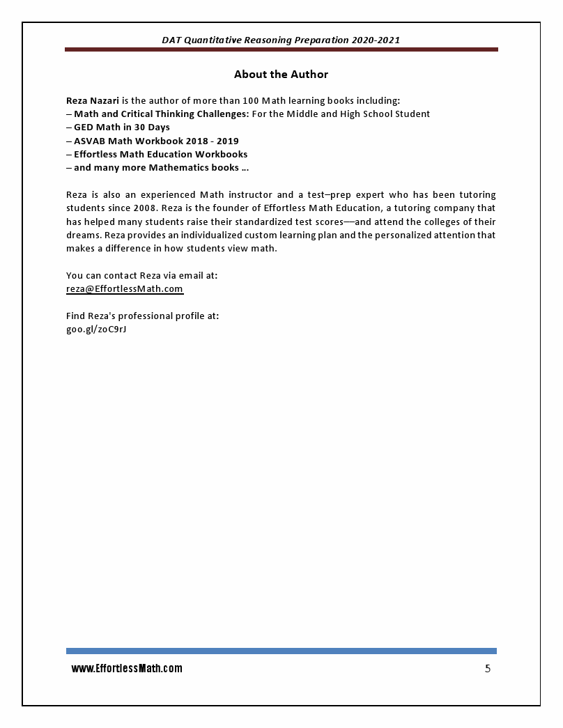 DAT Quantitative Reasoning Preparation 2020 – 2021: DAT Math Workbook ...