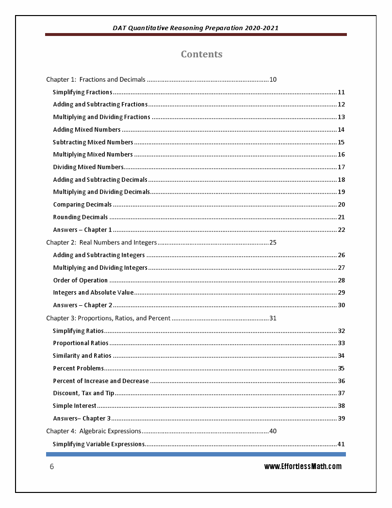 DAT Quantitative Reasoning Preparation 2020 – 2021: DAT Math Workbook ... DAT Quantitative Reasoning Preparation 2020 – 2021: DAT Math Workbook ...