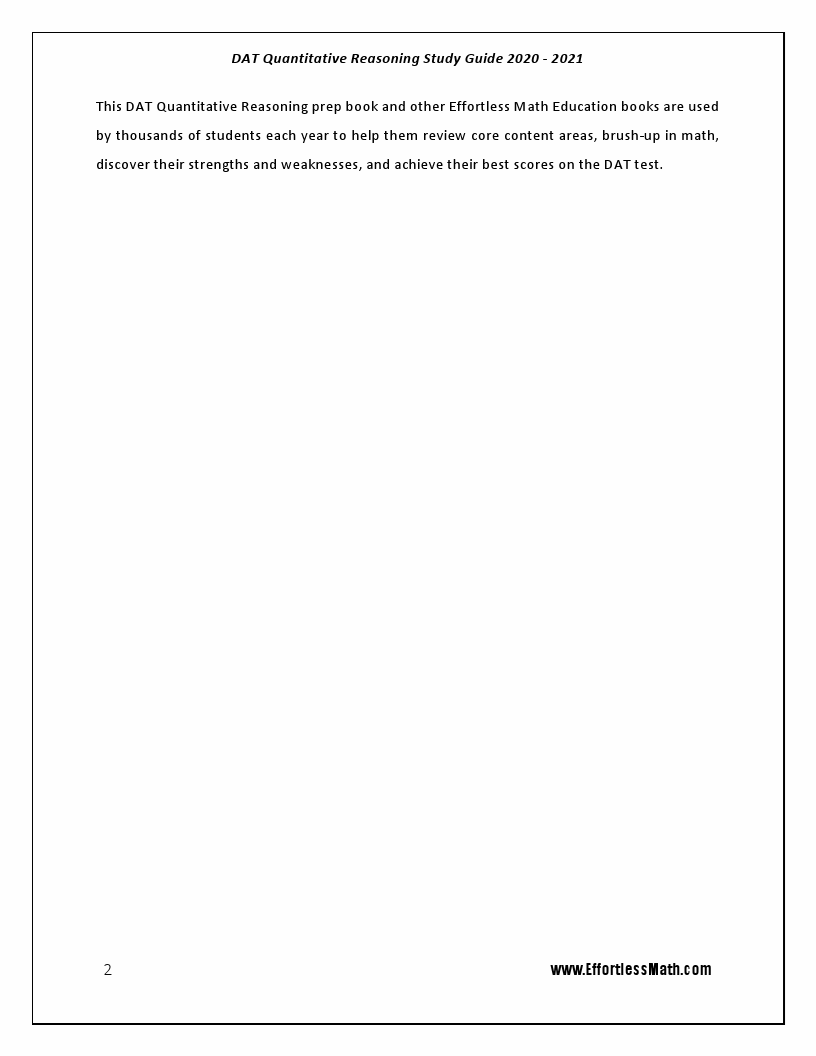 DAT Quantitative Reasoning Study Guide 2020 – 2021: A Comprehensive ...