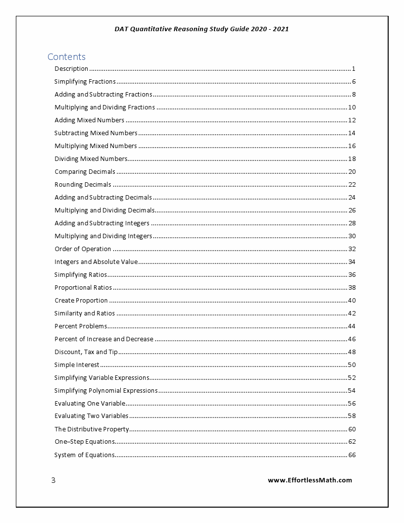 DAT Quantitative Reasoning Study Guide 2020 – 2021: A Comprehensive ...