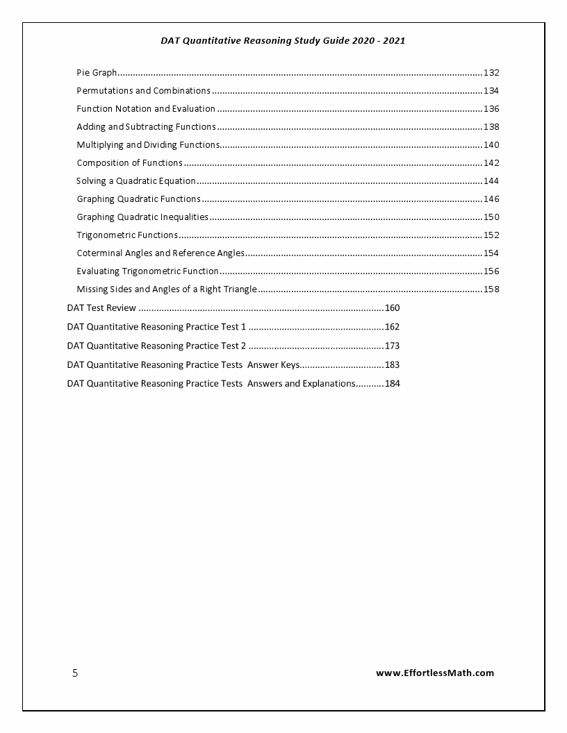 DAT Quantitative Reasoning Study Guide 2020 – 2021: A Comprehensive ...