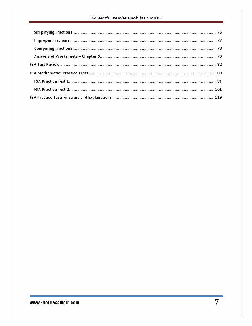 FSA Math Exercise Book for Grade 3: Student Workbook and Two Realistic ...