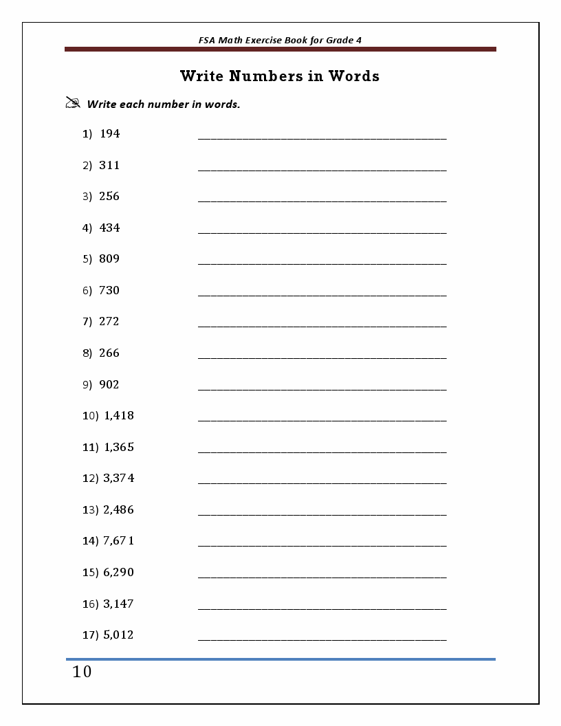 FSA Math Exercise Book for Grade 4: Student Workbook and Two Realistic ...