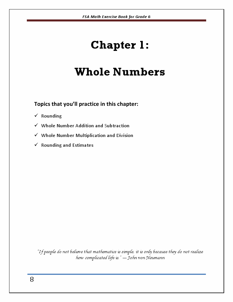 FSA Math Exercise Book for Grade 6: Student Workbook and Two Realistic ...