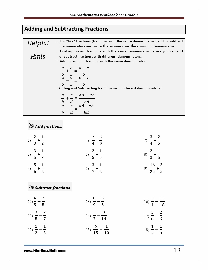 FSA Mathematics Workbook For Grade 7: Step-By-Step Guide to Preparing ...