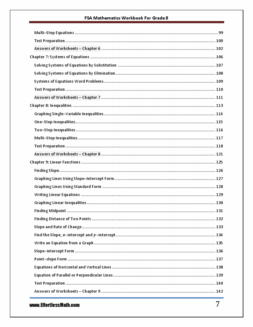 FSA Mathematics Workbook For Grade 8: Step-By-Step Guide to Preparing ...