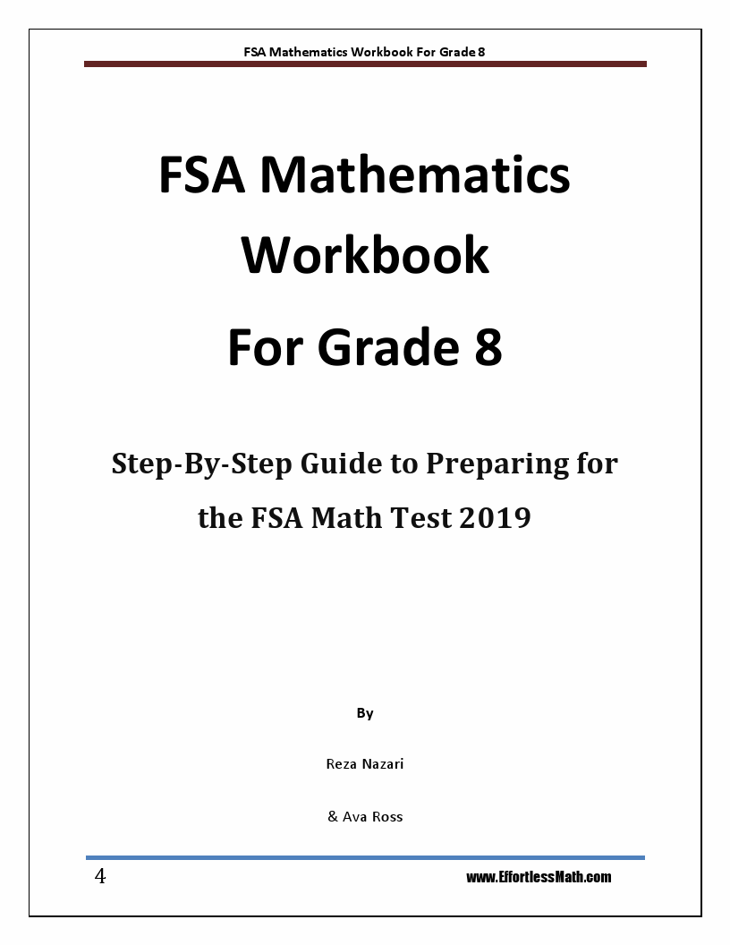 FSA Mathematics Workbook For Grade 8: Step-By-Step Guide to Preparing ...