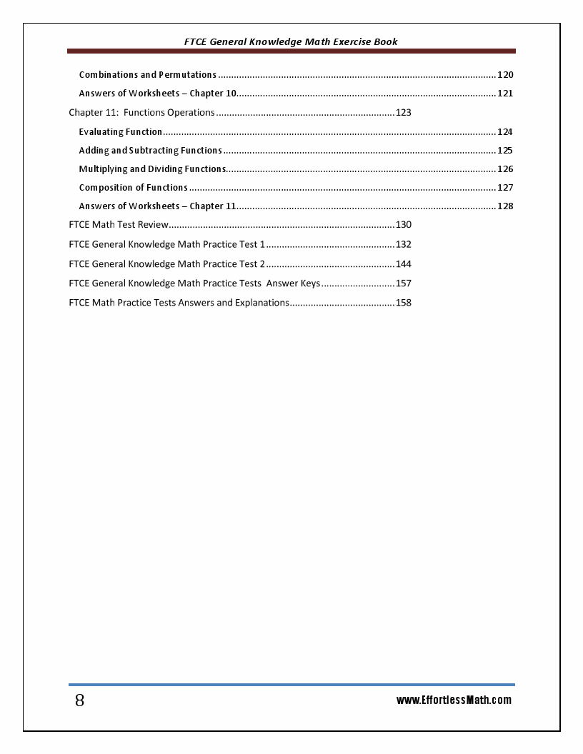 FTCE General Knowledge Math Exercise Book: Student Workbook and Two ...