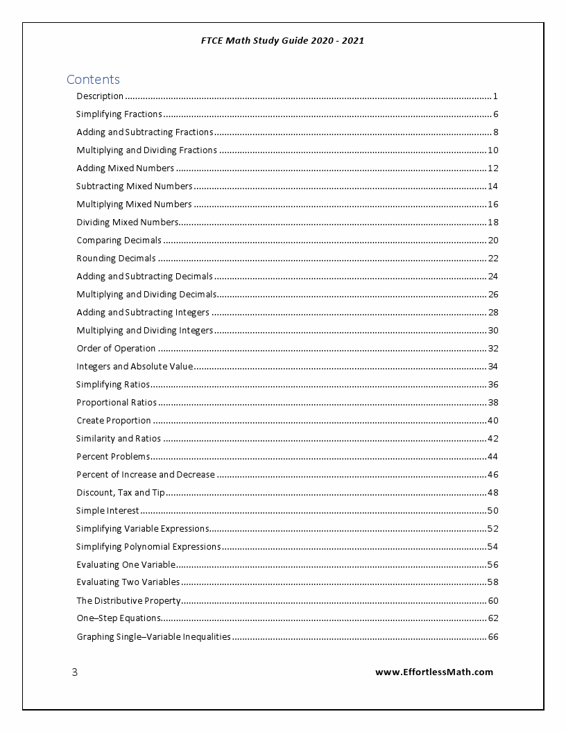 FTCE Math Study Guide 2020 – 2021: A Comprehensive Review and Step-By ...