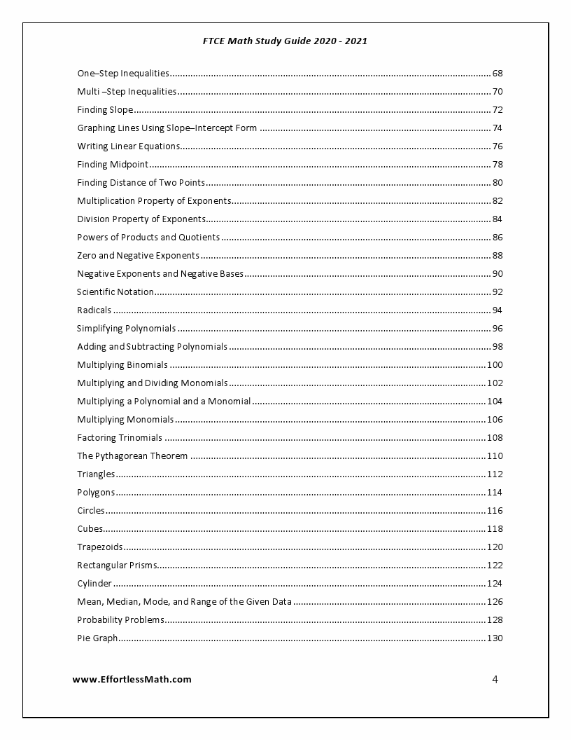 FTCE Math Study Guide 2020 – 2021: A Comprehensive Review and Step-By ...