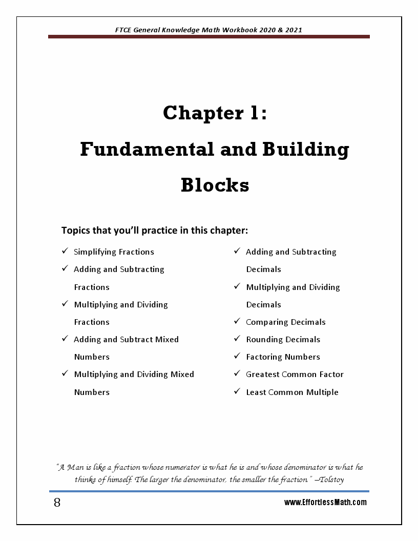 FTCE General Knowledge Math Workbook 2020 & 2021: Extra Practice for an ...