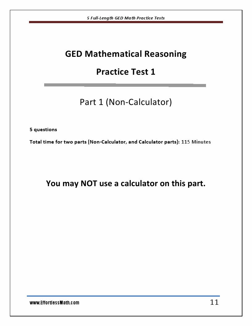 5 Full-Length GED Math Practice Tests: The Practice You Need to Ace the ...