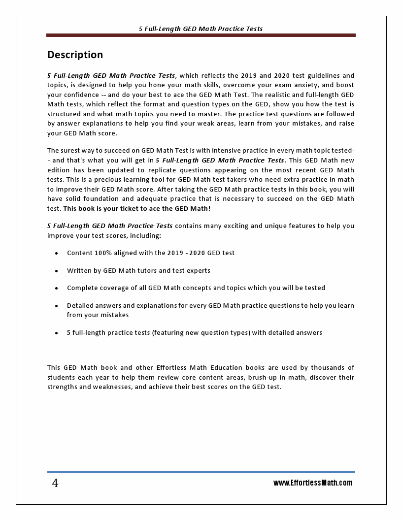 5 Full-Length GED Math Practice Tests: The Practice You Need to Ace the ...