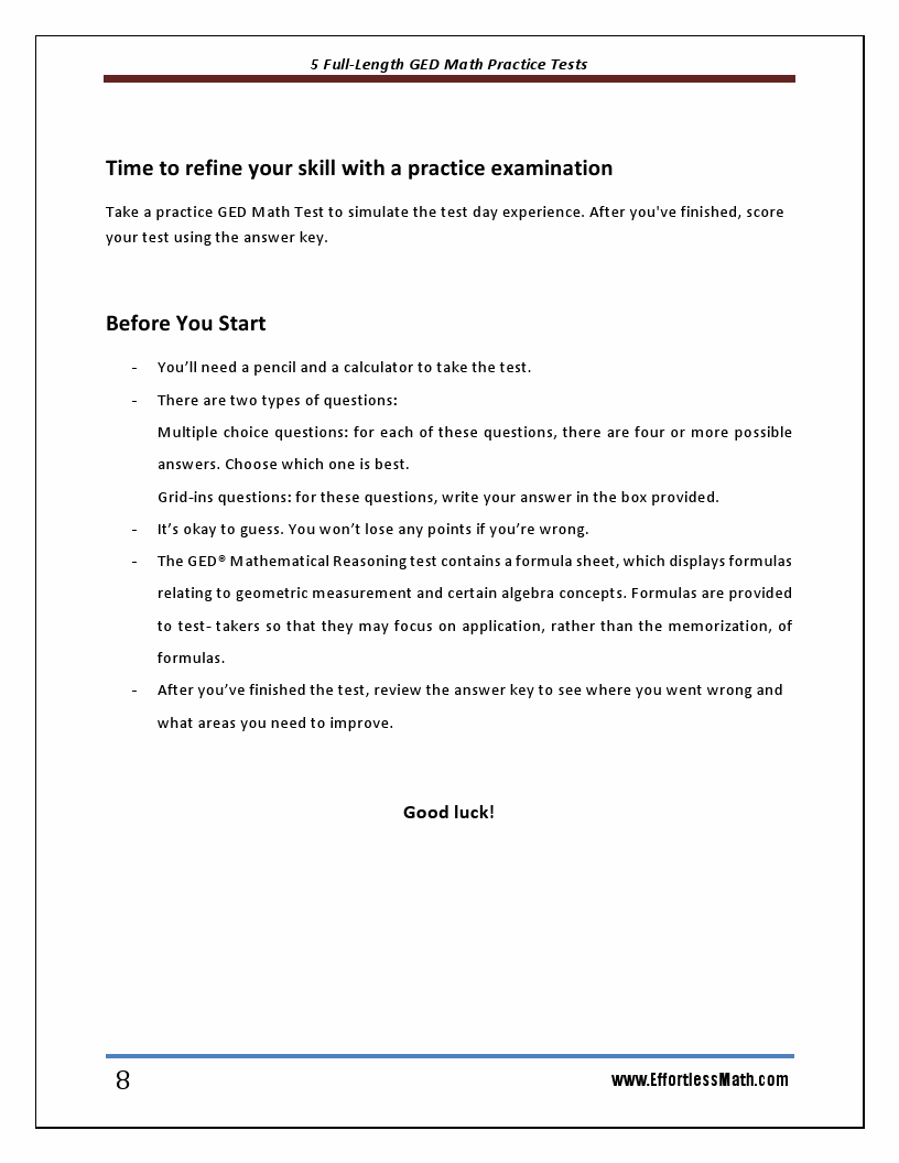 5 Full-Length GED Math Practice Tests: The Practice You Need to Ace the ... 5 Full-Length GED Math Practice Tests: The Practice You Need to Ace the ...