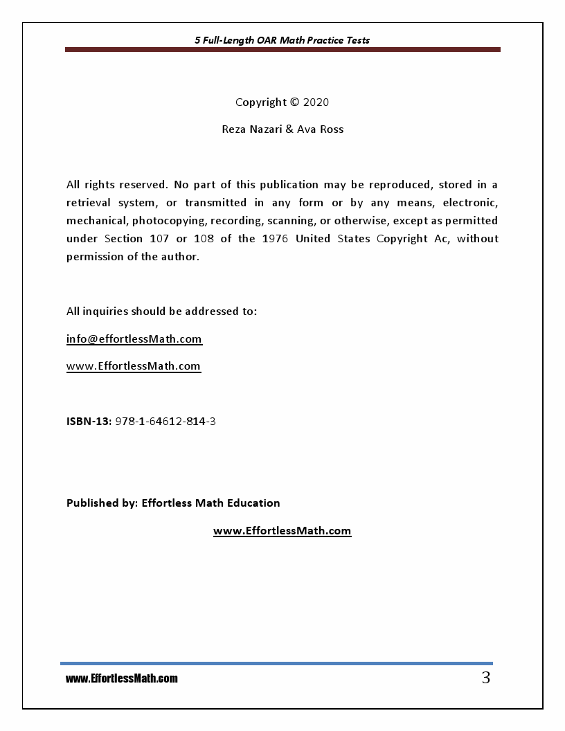 5 Full-Length OAR Math Practice Tests: The Practice You Need to Ace the ...