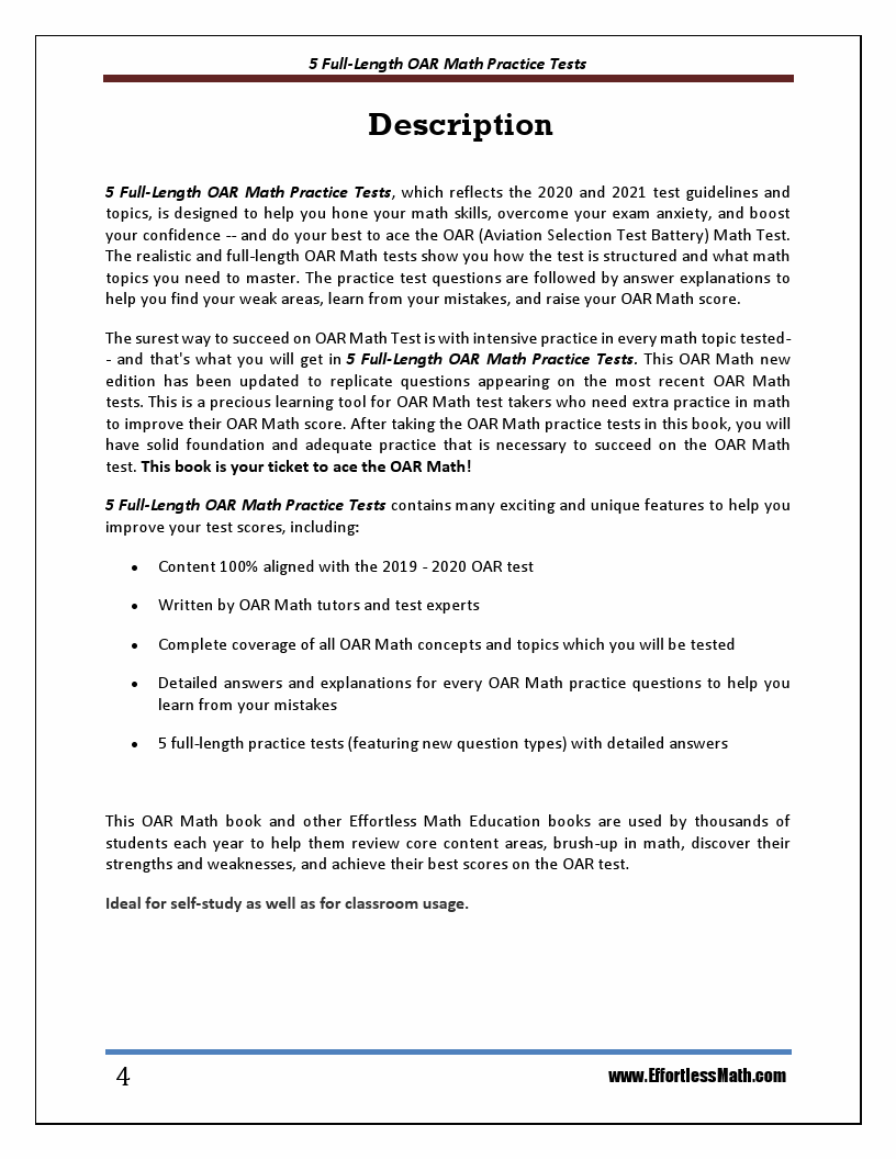 5 Full-Length OAR Math Practice Tests: The Practice You Need to Ace the ...