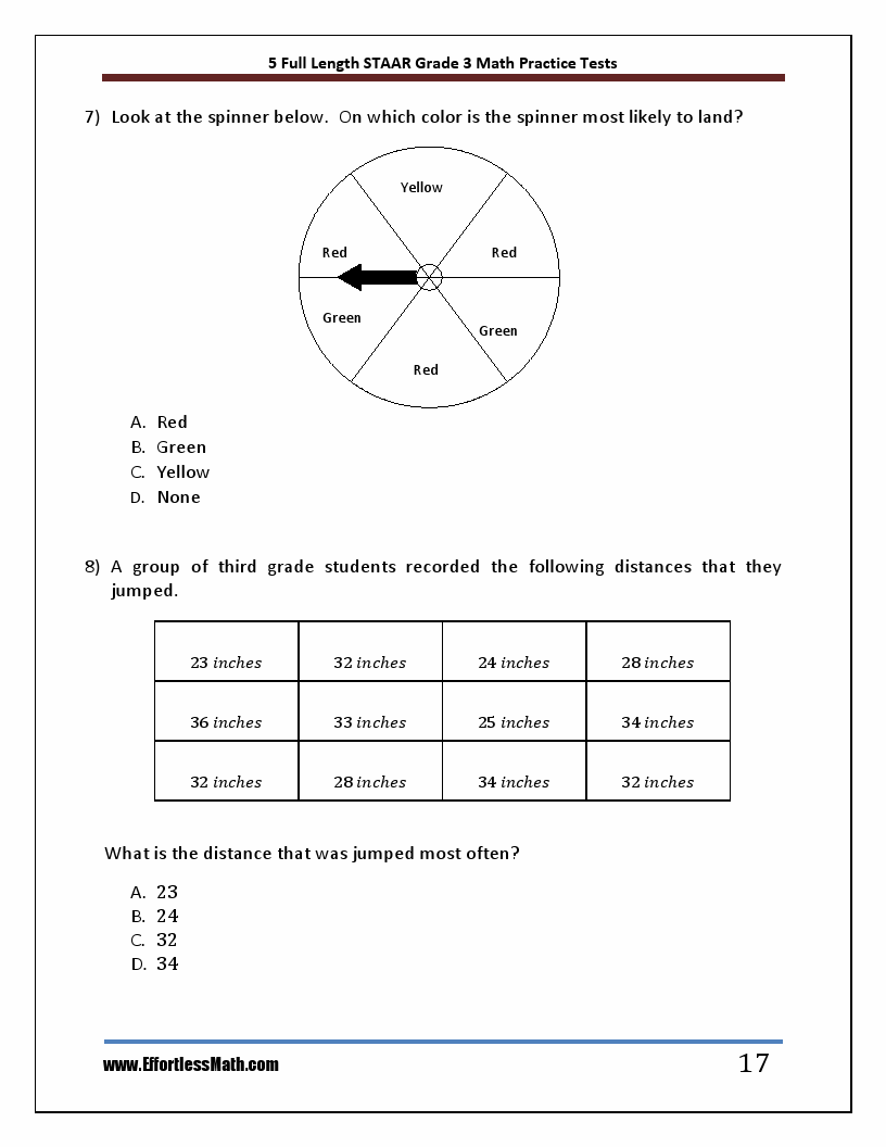 5 Full-Length STAAR Grade 3 Math Practice Tests: The Practice You Need ...