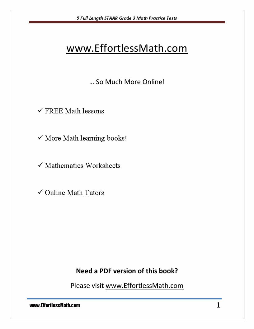 5 Full Length Staar Grade 3 Math Practice Tests The Practice You Need