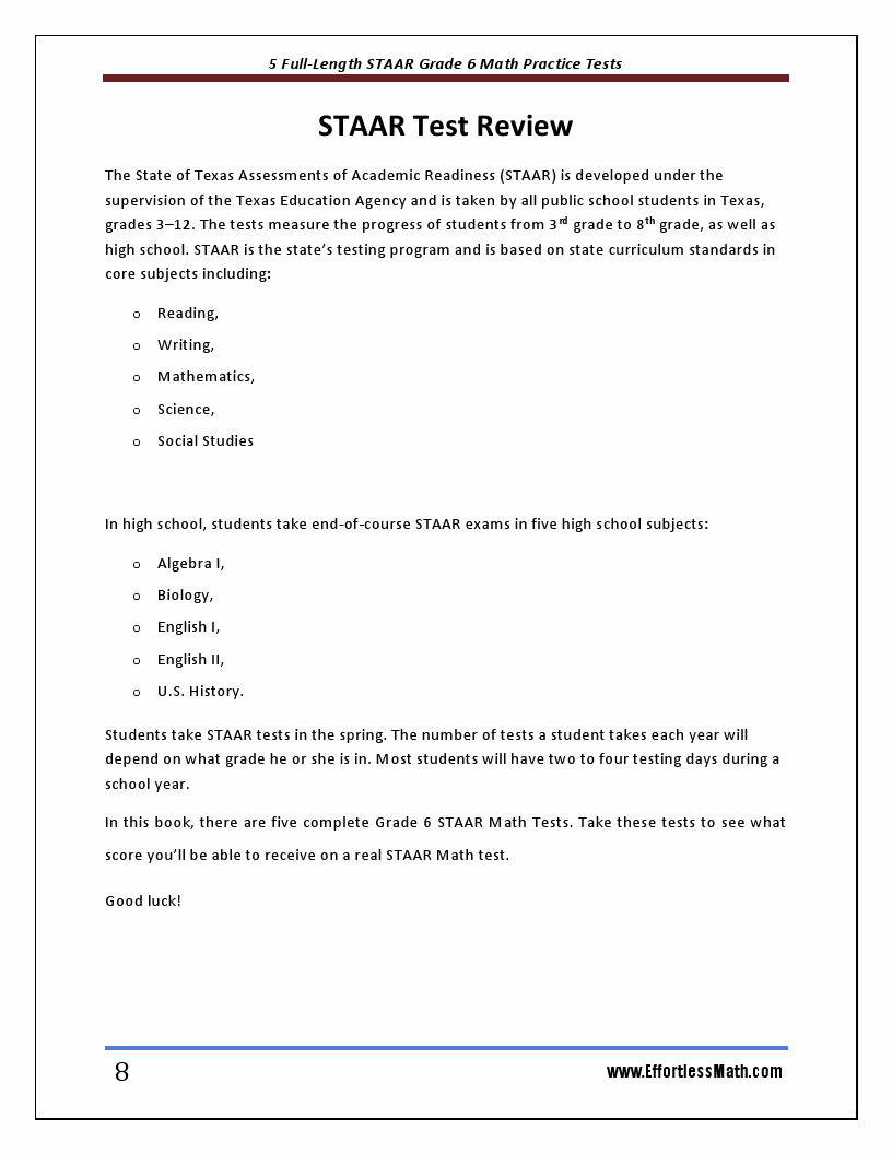 5 Full-Length STAAR Grade 6 Math Practice Tests: The Practice You Need ...