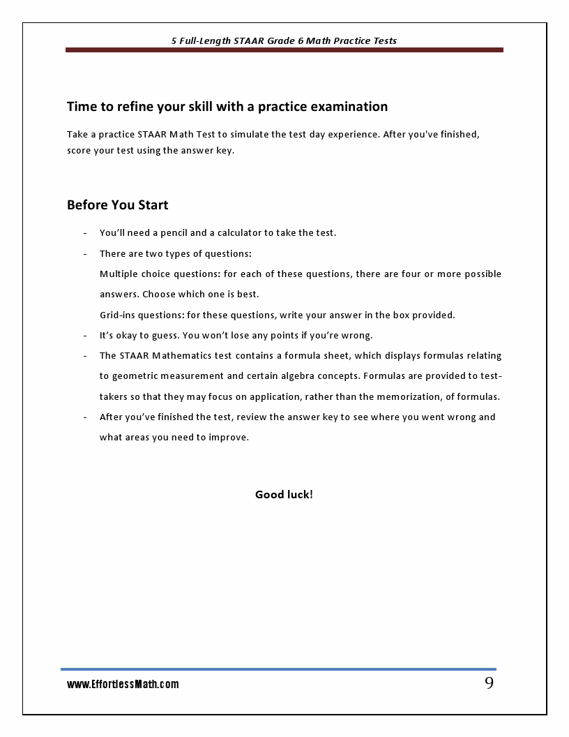 5 Full-Length STAAR Grade 6 Math Practice Tests: The Practice You Need ...