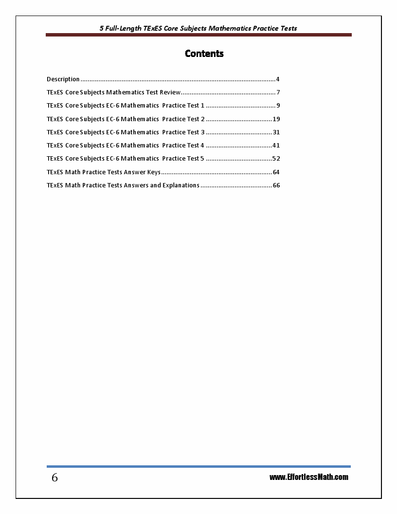 5 Full-Length TExES Core Subjects EC-6 Mathematics (802) Practice Tests ...