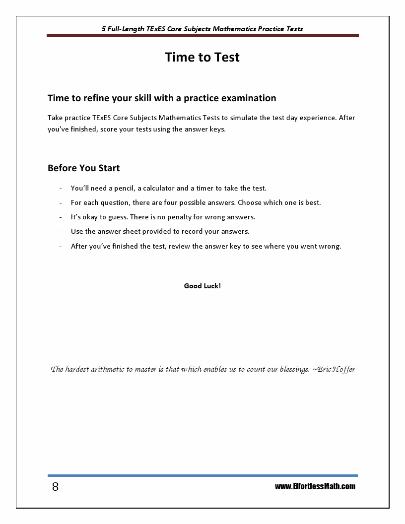 5 Full-Length TExES Core Subjects EC-6 Mathematics (802) Practice Tests ...