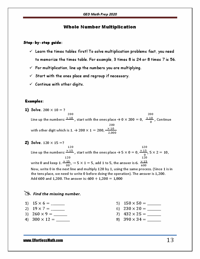 GED Math Prep 2020: A Comprehensive Review and Step-By-Step Guide to ... GED Math Prep 2020: A Comprehensive Review and Step-By-Step Guide to ...