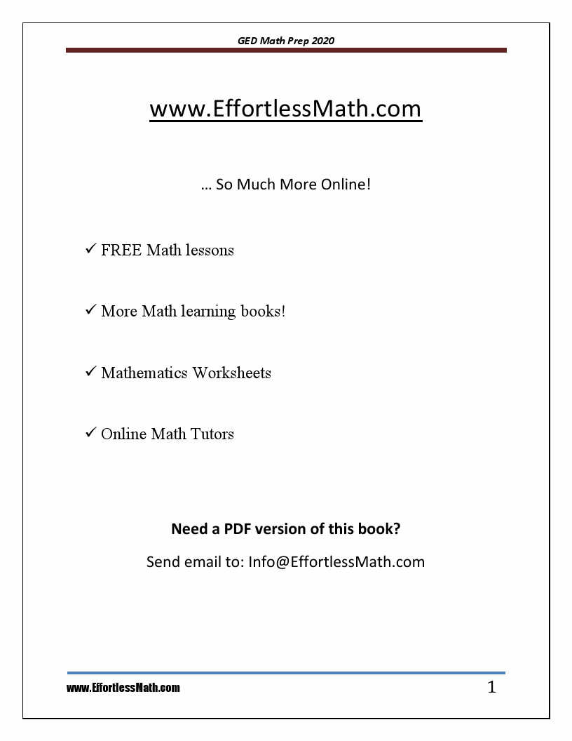 GED Math Prep 2020: A Comprehensive Review and Step-By-Step Guide to ... GED Math Prep 2020: A Comprehensive Review and Step-By-Step Guide to ...