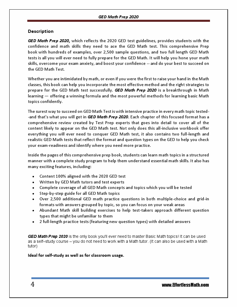 GED Math Prep 2020: A Comprehensive Review and Step-By-Step Guide to ...