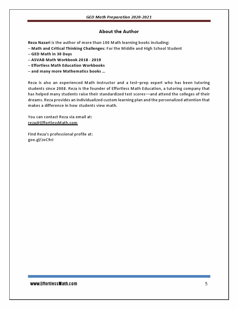 GED Math Preparation 2020 – 2021: GED Math Workbook + 2 Full-Length GED ...