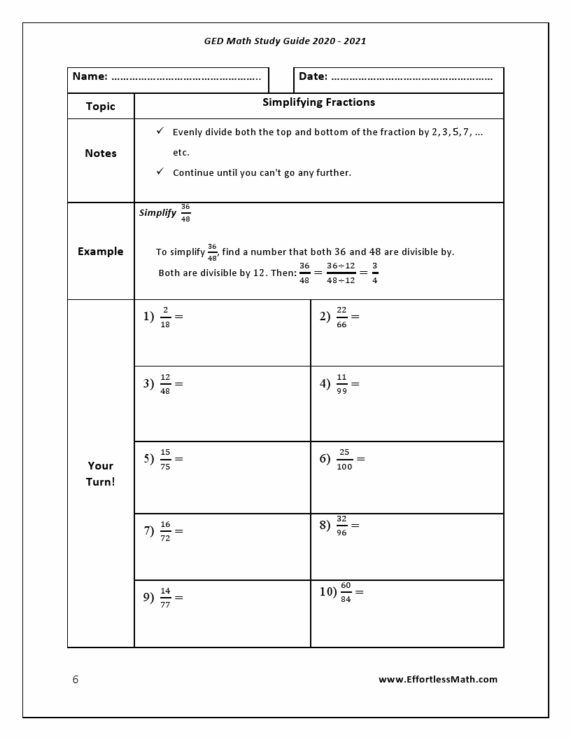 GED Math Study Guide 2020 – 2021: A Comprehensive Review and Step-By ...