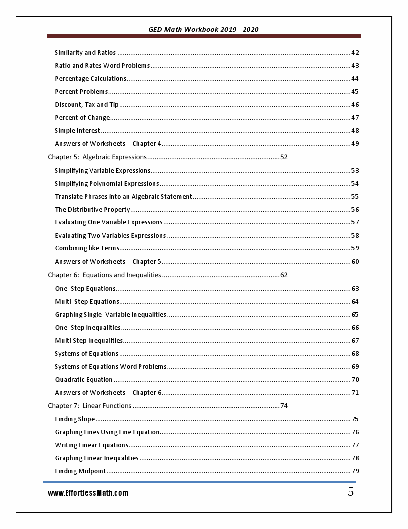 GED Math Workbook 2019 & 2020: Extra Practice for an Excellent Score ...