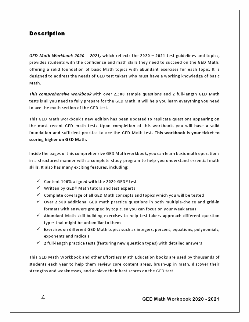 GED Math Workbook 2020 – 2021: The Most Comprehensive Review for the ...