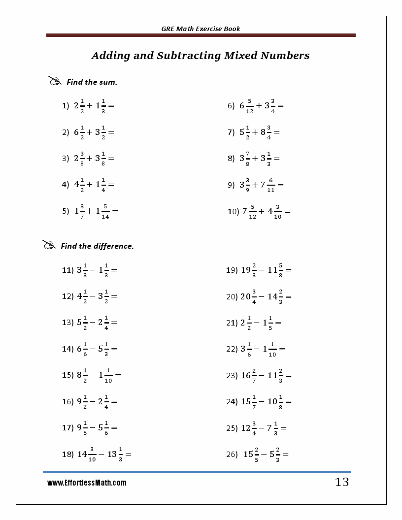 GRE Math Exercise Book: Student Workbook and Two Realistic GRE Math Tests