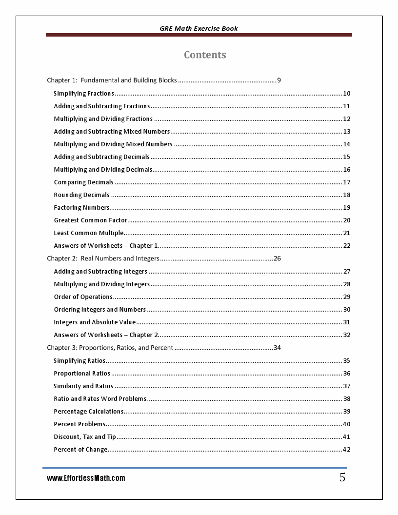 GRE Math Exercise Book: Student Workbook and Two Realistic GRE Math Tests