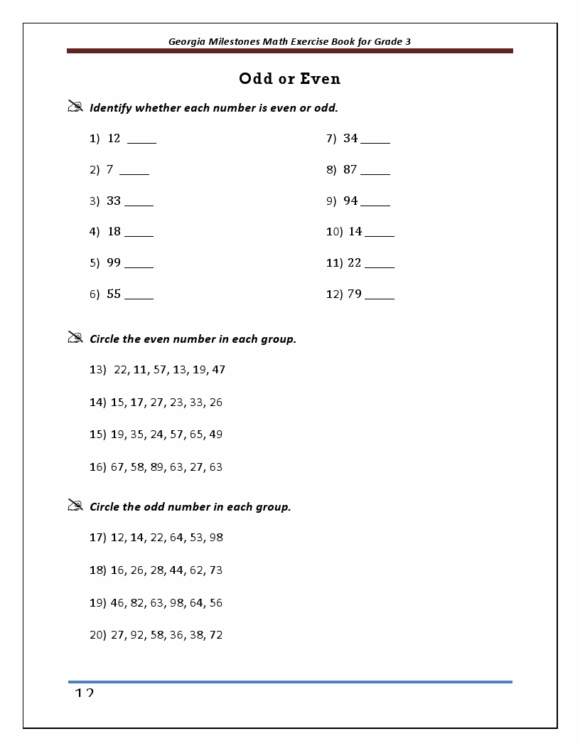 Georgia Milestones Math Exercise Book for Grade 3: Student Workbook and ...