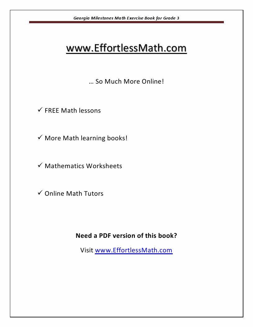Georgia Milestones Math Exercise Book for Grade 3: Student Workbook and ...