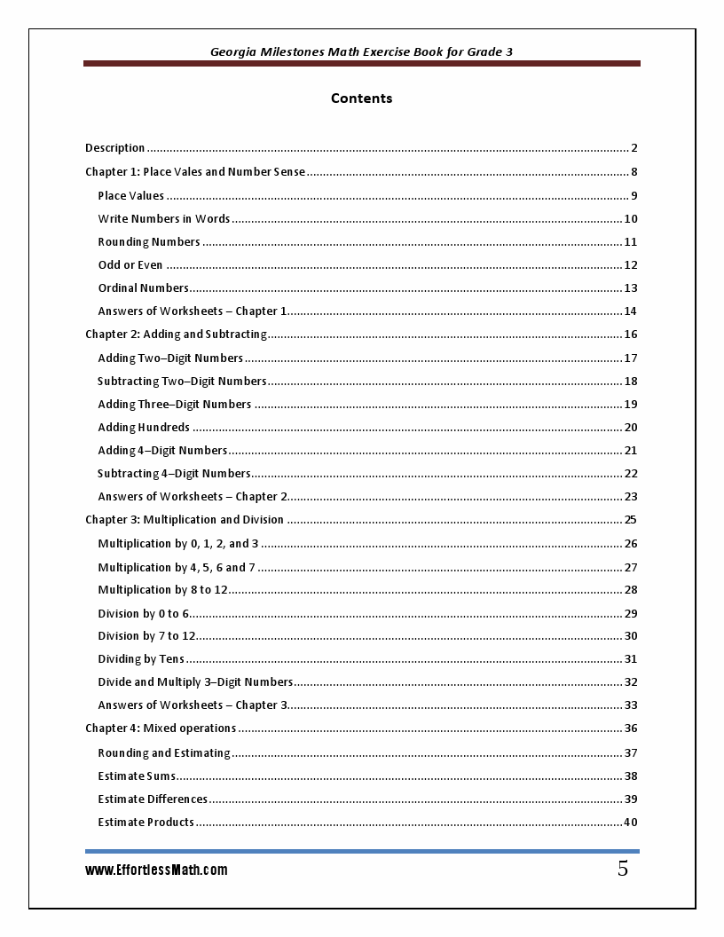 Georgia Milestones Math Exercise Book for Grade 3: Student Workbook and ...