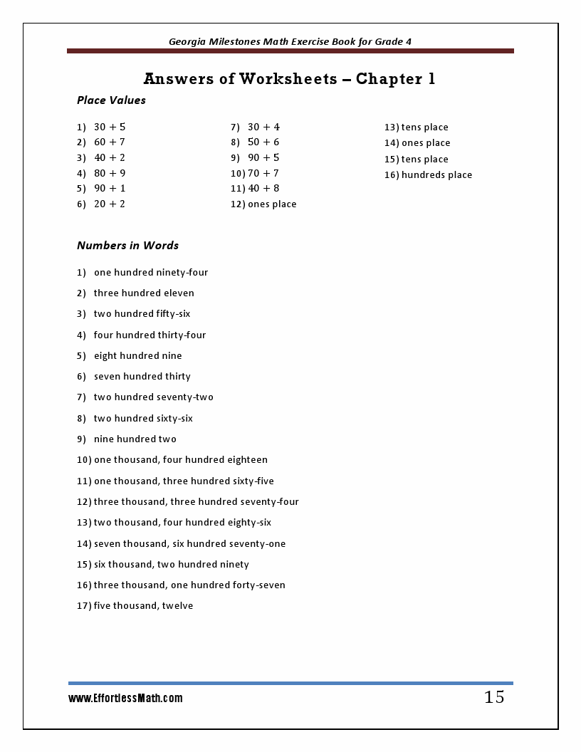 Georgia Milestones Math Exercise Book for Grade 4: Student Workbook and ...