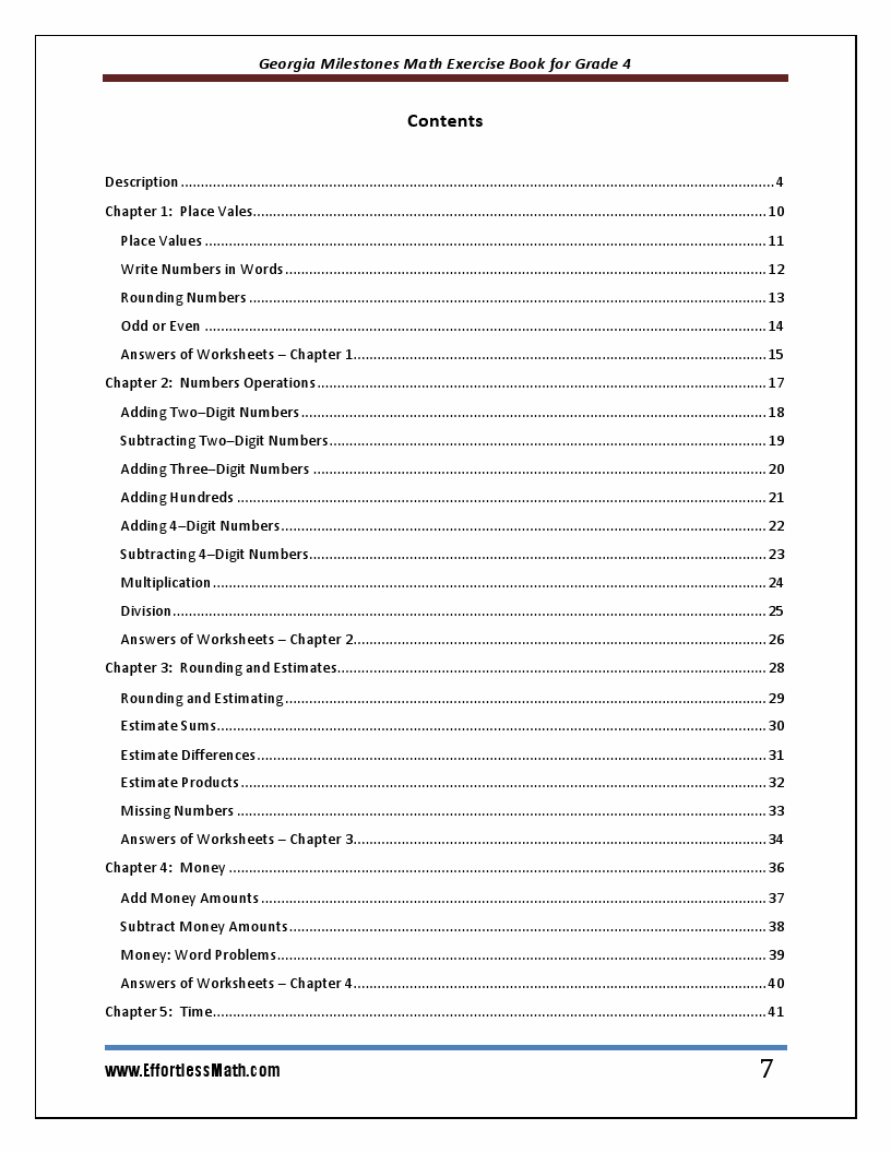 Georgia Milestones Math Exercise Book for Grade 4: Student Workbook and ...