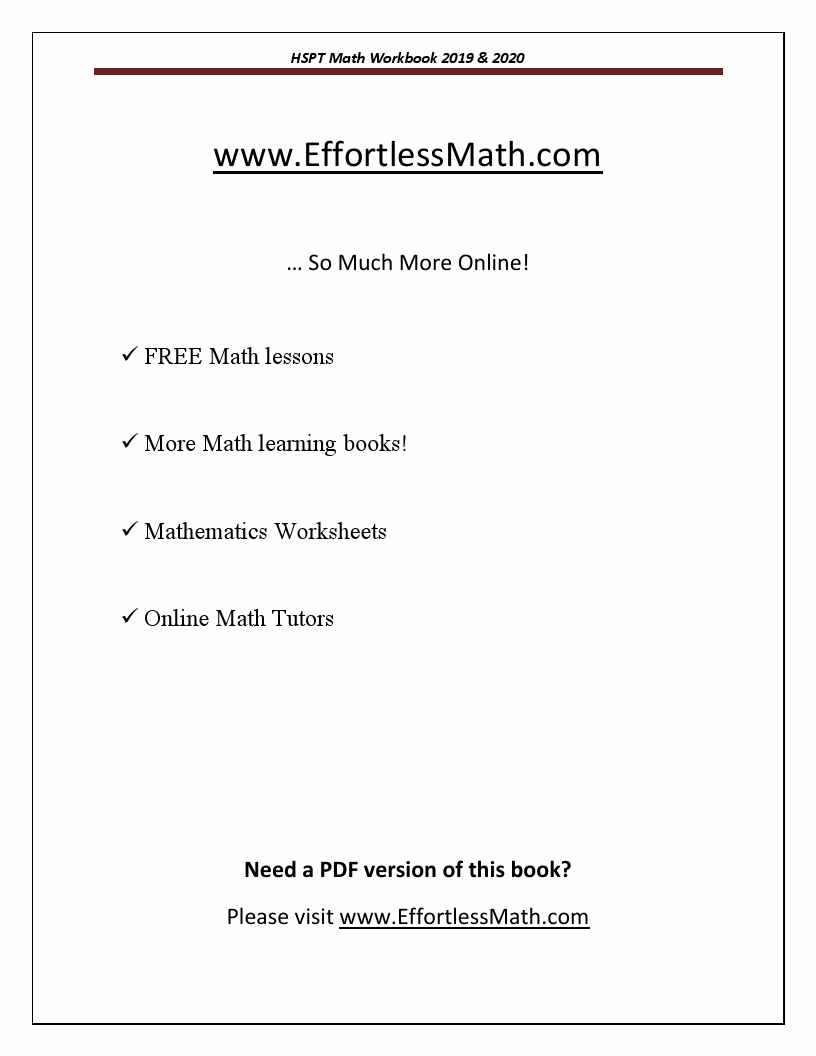 HSPT Math Workbook 2019 & 2020: Extra Practice for an Excellent Score ...