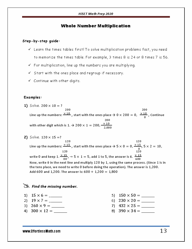 HiSET Math Prep 2020: A Comprehensive Review and Step-By-Step Guide to ... HiSET Math Prep 2020: A Comprehensive Review and Step-By-Step Guide to ...