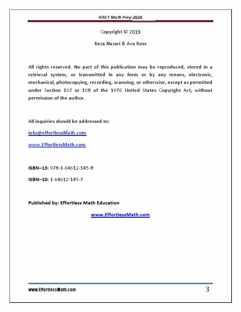 HiSET Math Prep 2020: A Comprehensive Review and Step-By-Step Guide to ...