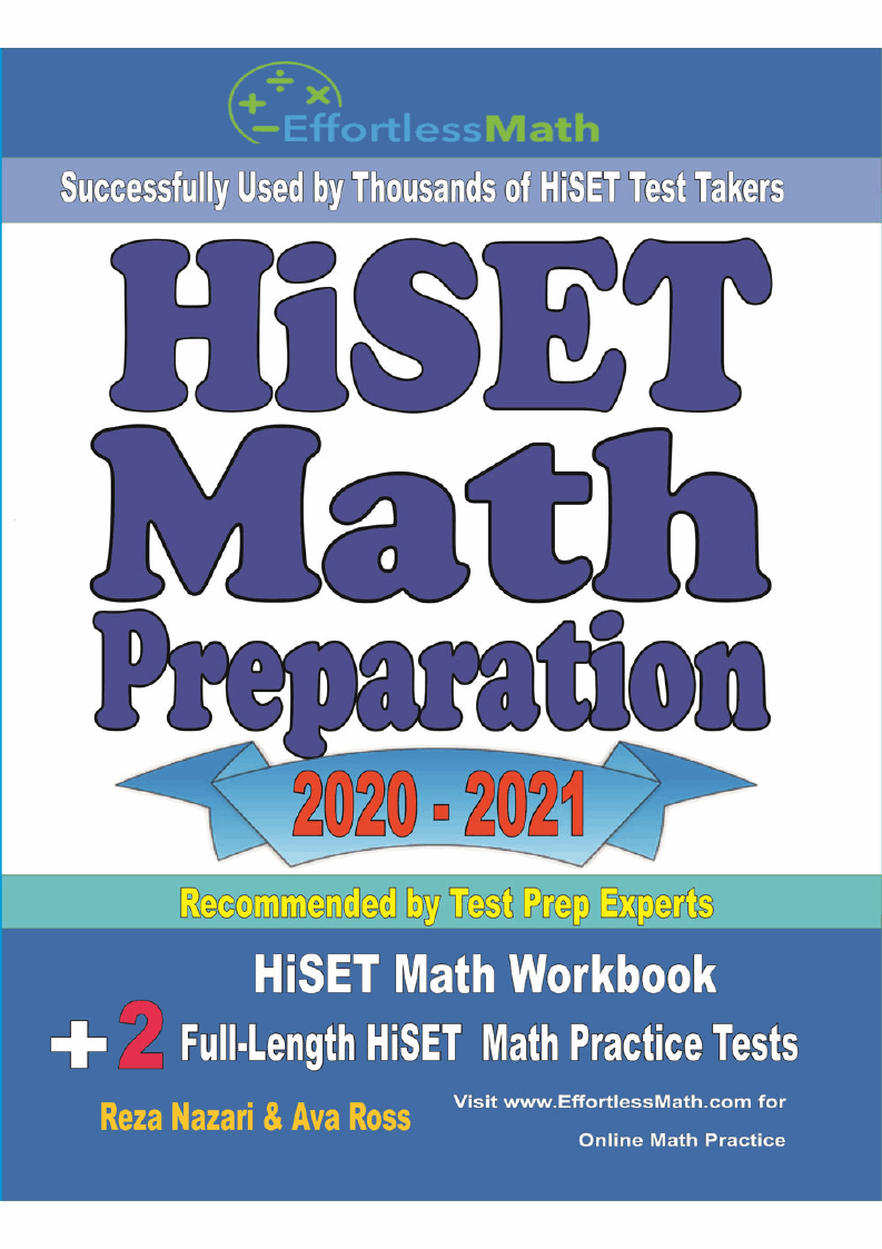 HiSET Math Preparation 2020 – 2021: HiSET Math Workbook + 2 Full-Length ...