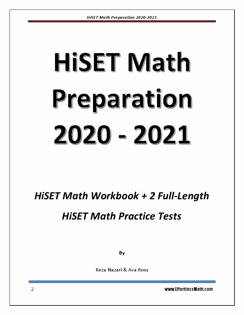 HiSET Math Preparation 2020 – 2021: HiSET Math Workbook + 2 Full-Length ...