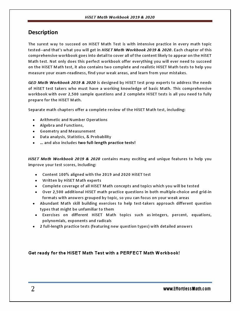 HiSET Math Workbook 2019 & 2020: Extra Practice for an Excellent Score ...